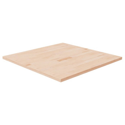 Berkfield Square Table Top 80x80x2.5 cm Untreated Solid Wood Oak