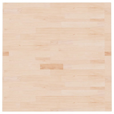 Berkfield Square Table Top 80x80x2.5 cm Untreated Solid Wood Oak