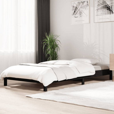 Berkfield Stack Bed Black 75x190 cm Solid Wood Pine