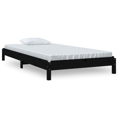 Berkfield Stack Bed Black 75x190 cm Solid Wood Pine