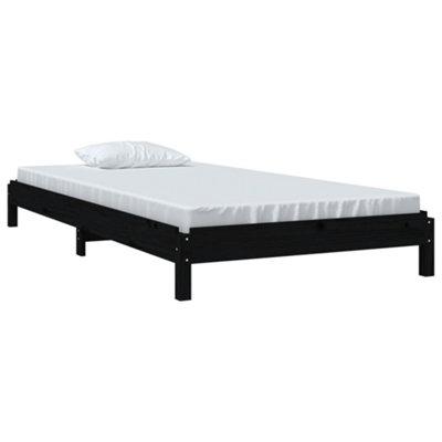 Berkfield Stack Bed Black 75x190 cm Solid Wood Pine