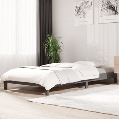 Berkfield Stack Bed Grey 75x190 cm Solid Wood Pine
