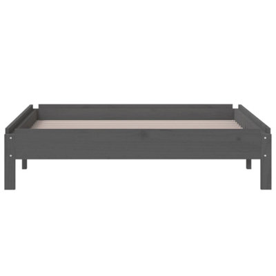 Berkfield Stack Bed Grey 75x190 cm Solid Wood Pine