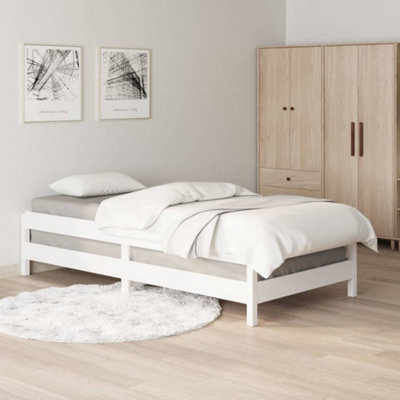 Berkfield Stack Bed White 75x190 cm Solid Wood Pine