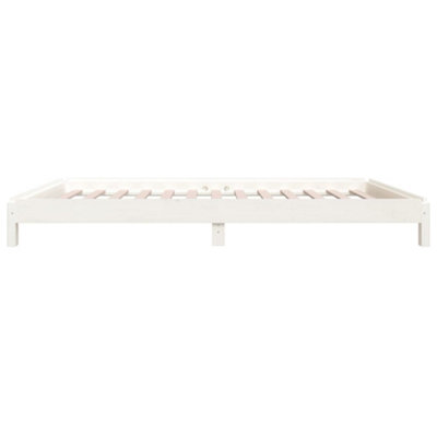 Berkfield Stack Bed White 75x190 cm Solid Wood Pine