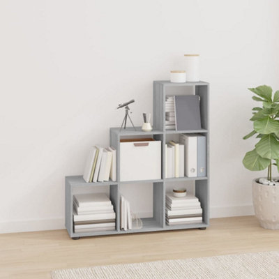 Berkfield Staircase Bookcase Grey Sonoma 107 cm Engineered Wood