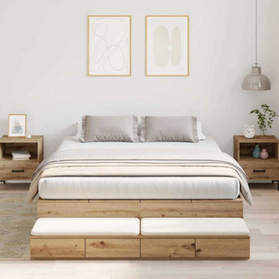 Berkfield Storage Bed Frame Artisan Oak 160x200 cm