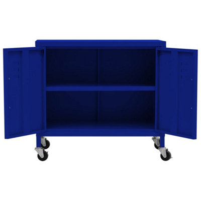 Berkfield Storage Cabinet Navy Blue 60x35x56 cm Steel