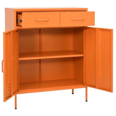 Berkfield Storage Cabinet Orange 80x35x101.5 cm Steel