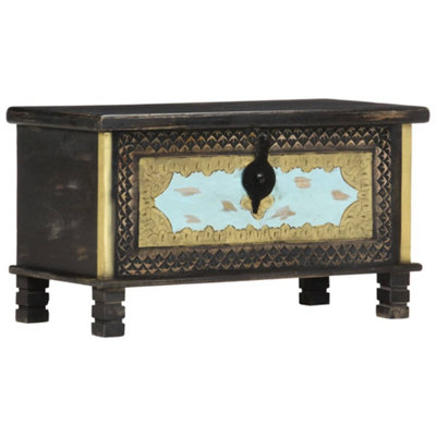 Berkfield Storage Chest Black 80x40x45 cm Solid Mango Wood