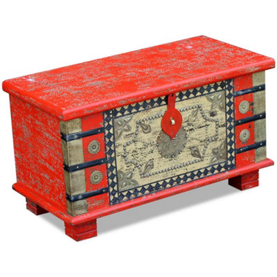 Berkfield Storage Chest Red Mango Wood 80x40x45 cm