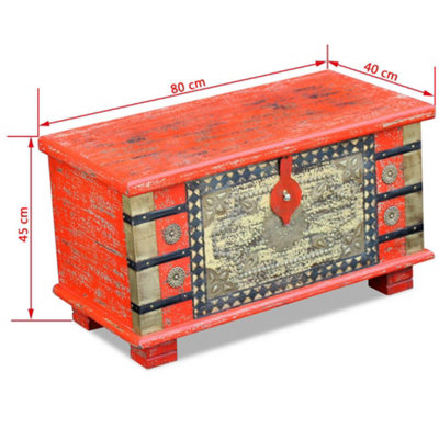 Berkfield Storage Chest Red Mango Wood 80x40x45 cm