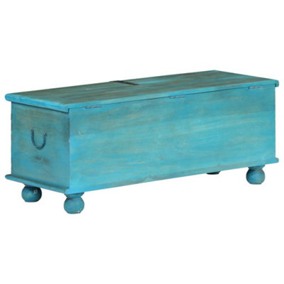 BERKFIELD STORAGE CHEST SOLID MANGO WOOD BLUE 100X40X41 CM