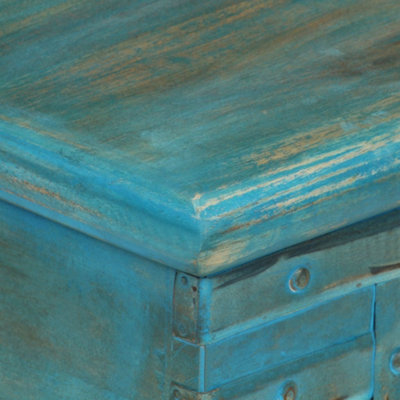 Berkfield Storage Chest Solid Mango Wood Blue 100x40x41 cm