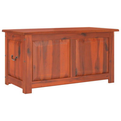 Berkfield Storage Chest with Lid Brown Solid Wood Acacia