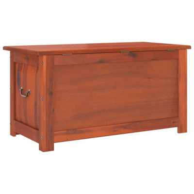 Berkfield Storage Chest with Lid Brown Solid Wood Acacia