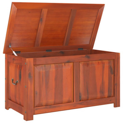 Berkfield Storage Chest with Lid Brown Solid Wood Acacia