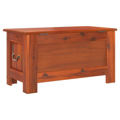Berkfield Storage Chest with Lid Brown Solid Wood Acacia