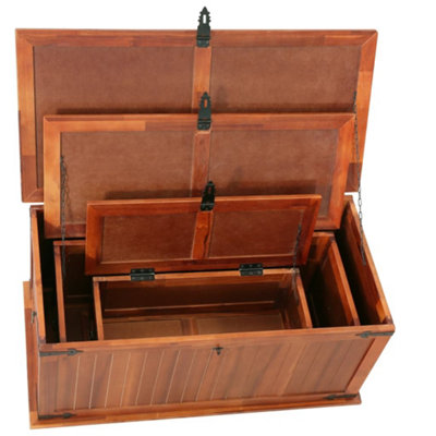 Berkfield Storage Chests 3 pcs Solid Acacia Wood