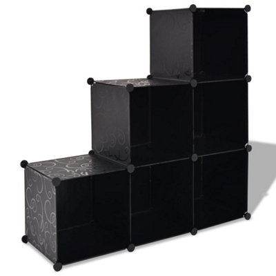 Berkfield Storage Cube Organiser with 6 Compartments Black | DIY at B&Q