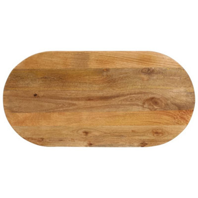 Berkfield Table Top 100x40x2.5 cm Oval Solid Wood Mango
