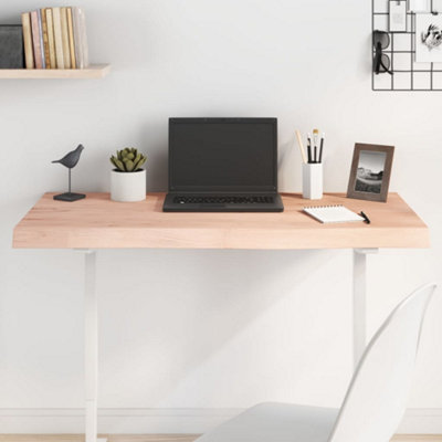 Berkfield Table Top 100x60x(2-6) cm Untreated Solid Wood Oak