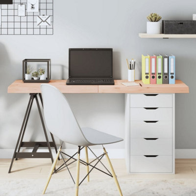 Berkfield Table Top 140x60x(2-6) cm Untreated Solid Wood Oak