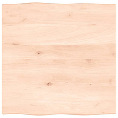 Berkfield Table Top 60x60x2 cm Untreated Solid Wood Oak Live Edge
