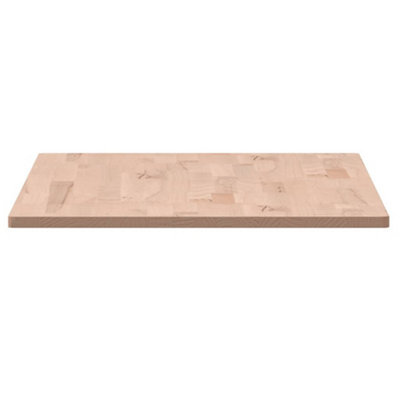 Berkfield Table Top 80x40x1.5 cm Rectangular Solid Wood Beech