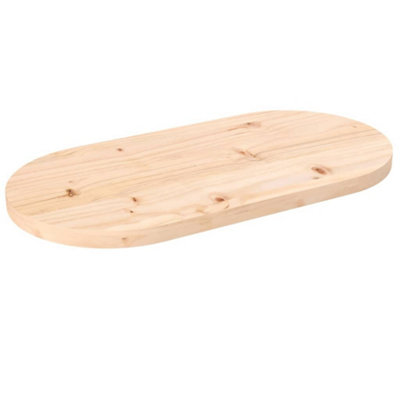 Berkfield Table Top 80x40x2.5 cm Solid Wood Pine Oval