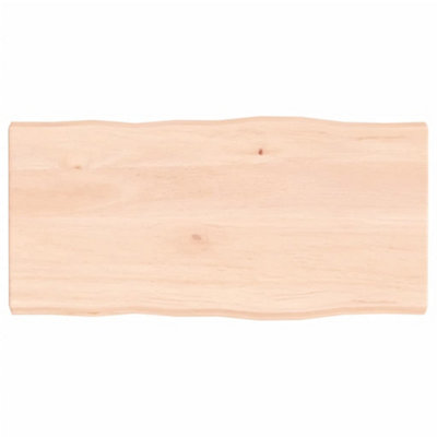 BERKFIELD TABLE TOP 80X40X4 CM UNTREATED SOLID WOOD OAK LIVE EDGE