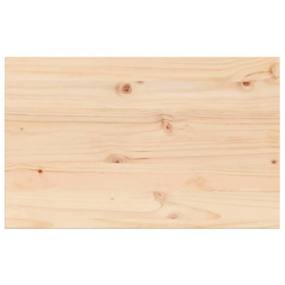 Berkfield Table Top 80x50x2.5 cm Rectangular Solid Wood Pine