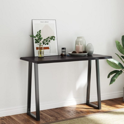 BERKFIELD TABLE TOP DARK BROWN 120X60X(2-4) CM TREATED SOLID WOOD LIVE EDGE