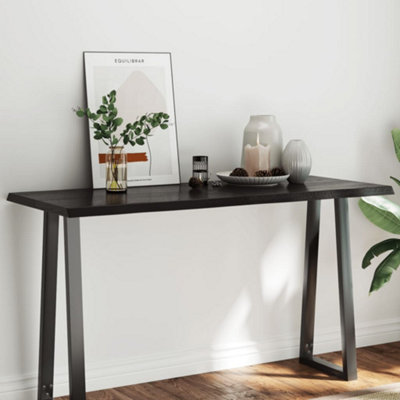 Berkfield Table Top Dark Brown 140x60x(2-4) cm Treated Solid Wood Live Edge