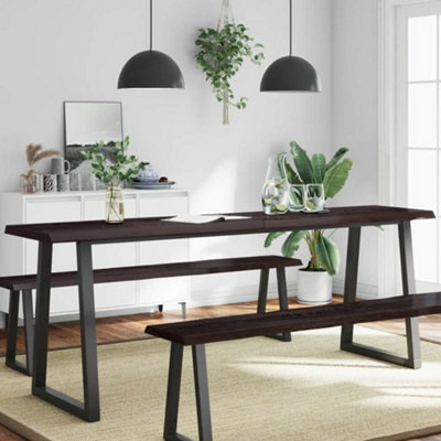 Berkfield Table Top Dark Brown 200x50x(2-6) cm Treated Solid Wood Live Edge