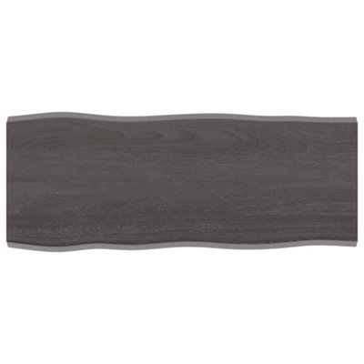 Berkfield Table Top Dark Grey 100x40x2 cm Treated Solid Wood Oak Live ...