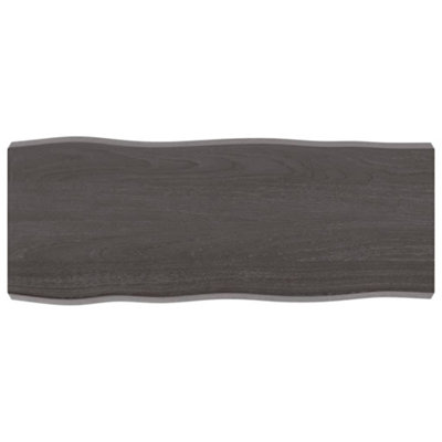 Berkfield Table Top Dark Grey 100x40x6 cm Treated Solid Wood Oak Live ...