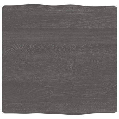 Berkfield Table Top Dark Grey 40x40x6 cm Treated Solid Wood Oak Live ...
