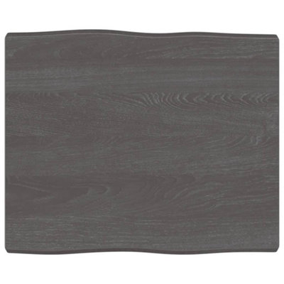 Berkfield Table Top Dark Grey 60x50x4 cm Treated Solid Wood Oak Live ...
