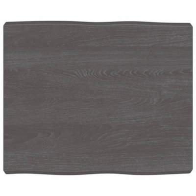 Berkfield Table Top Dark Grey 60x50x6 cm Treated Solid Wood Oak Live ...