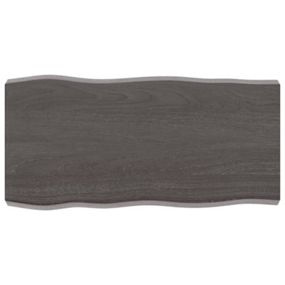 Berkfield Table Top Dark Grey 80x40x6 cm Treated Solid Wood Oak Live ...