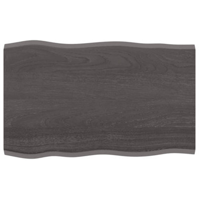 Berkfield Table Top Dark Grey 80x50x2 cm Treated Solid Wood Oak Live ...