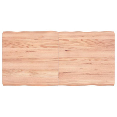 Berkfield Table Top Light Brown 120x60x6 cm Treated Solid Wood Oak Live ...
