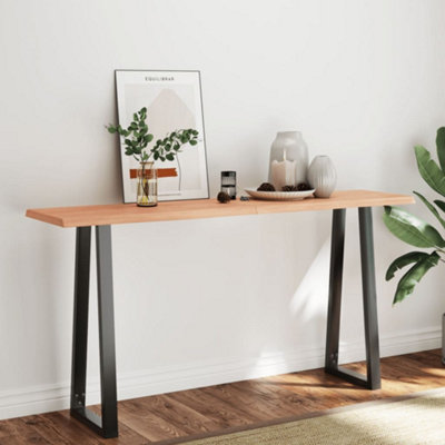 Berkfield Table Top Light Brown 160x40x(2-4)cm Treated Solid Wood Live Edge