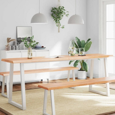 Berkfield Table Top Light Brown 220x60x(2-6)cm Treated Solid Wood Live Edge