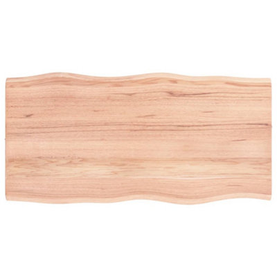 Berkfield Table Top Light Brown 80x40x2 cm Treated Solid Wood Oak Live ...