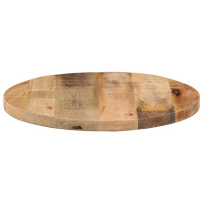 Berkfield Table Top size 40x1.5 cm Round Solid Wood Rough Mango