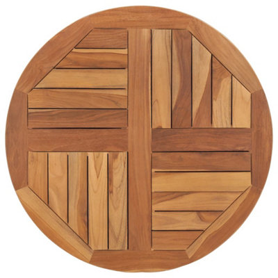 Berkfield Table Top Solid Teak Wood Round 2.5 cm 70 cm
