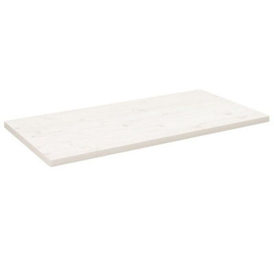 Berkfield Table Top White 100x50x2.5 cm Solid Wood Pine Rectangular