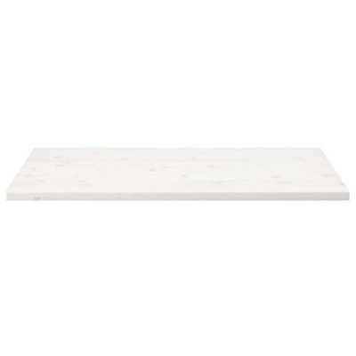 Berkfield Table Top White 100x50x2.5 cm Solid Wood Pine Rectangular